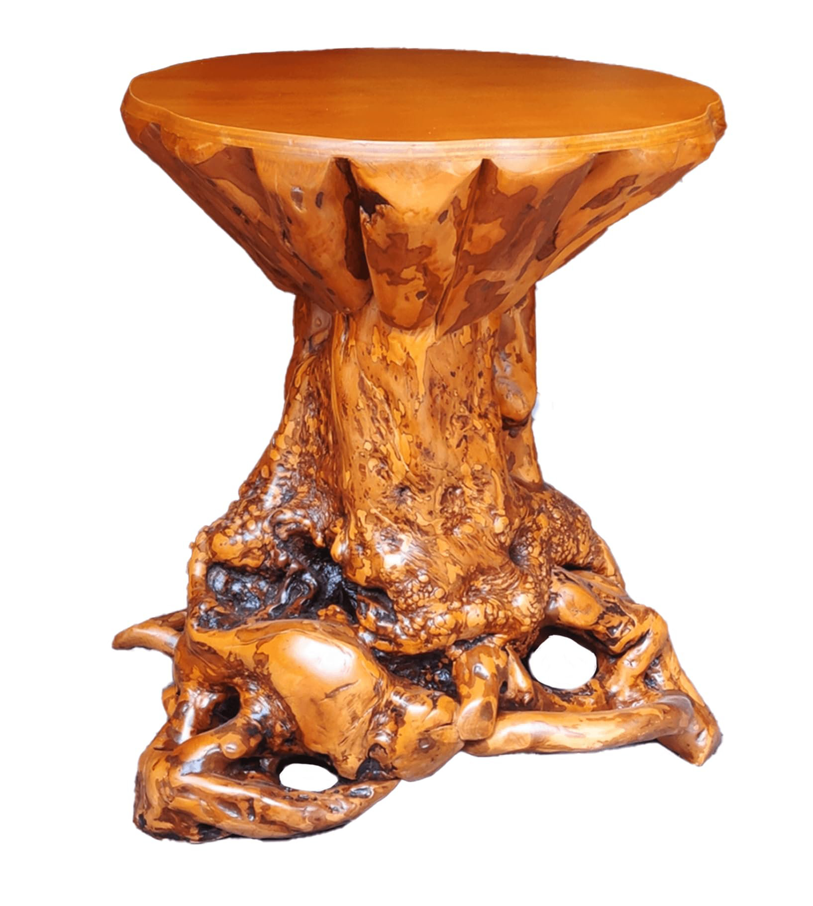 Loon Peak Rustic Azalea Tree Stump/Root End Table |Unique Wood Root Log Side Table |Reclaimed ...